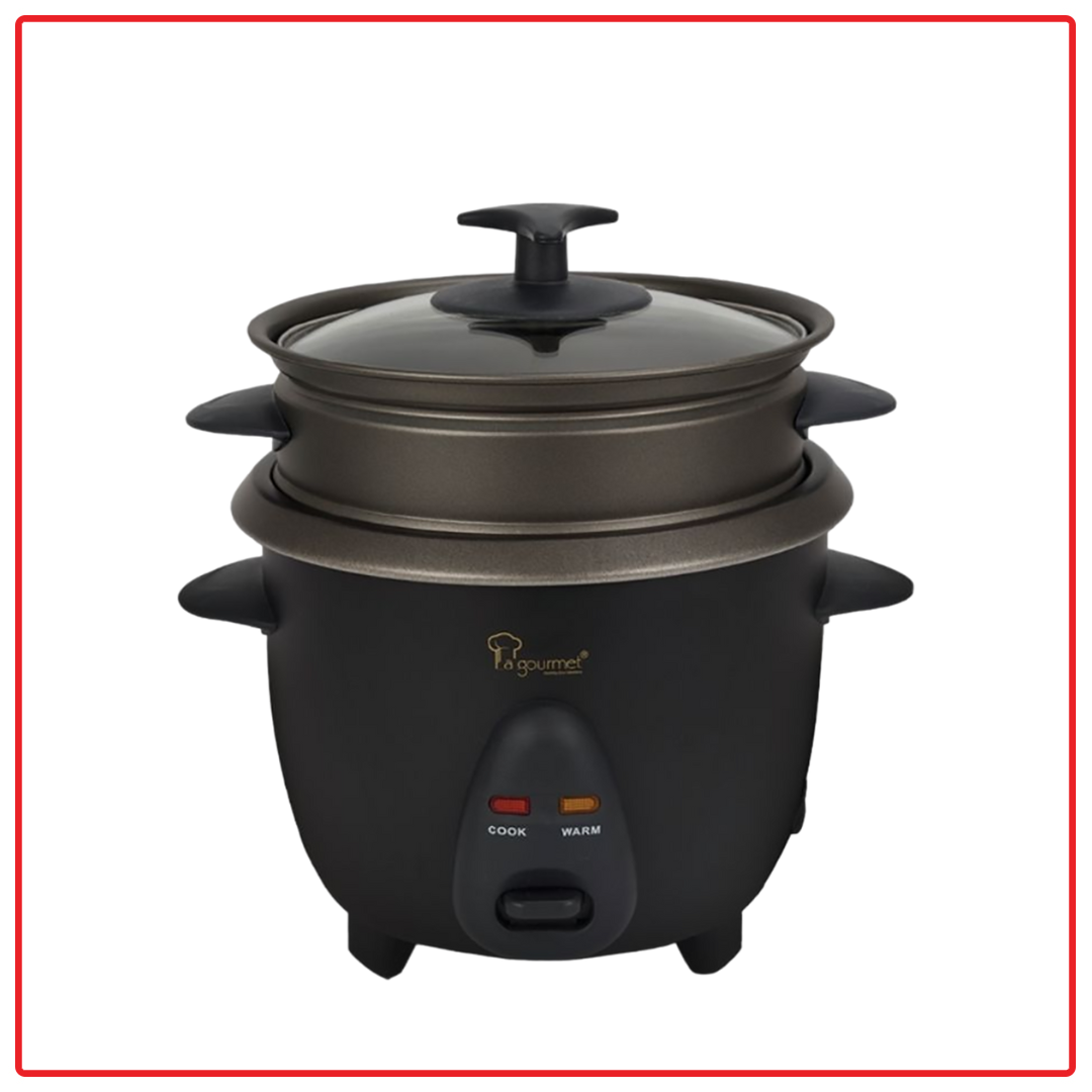 La gourmet RC06B (Black) 0.6L Non-Stick Inner Pot & Steamer Rice Cooke – ESH Electrical