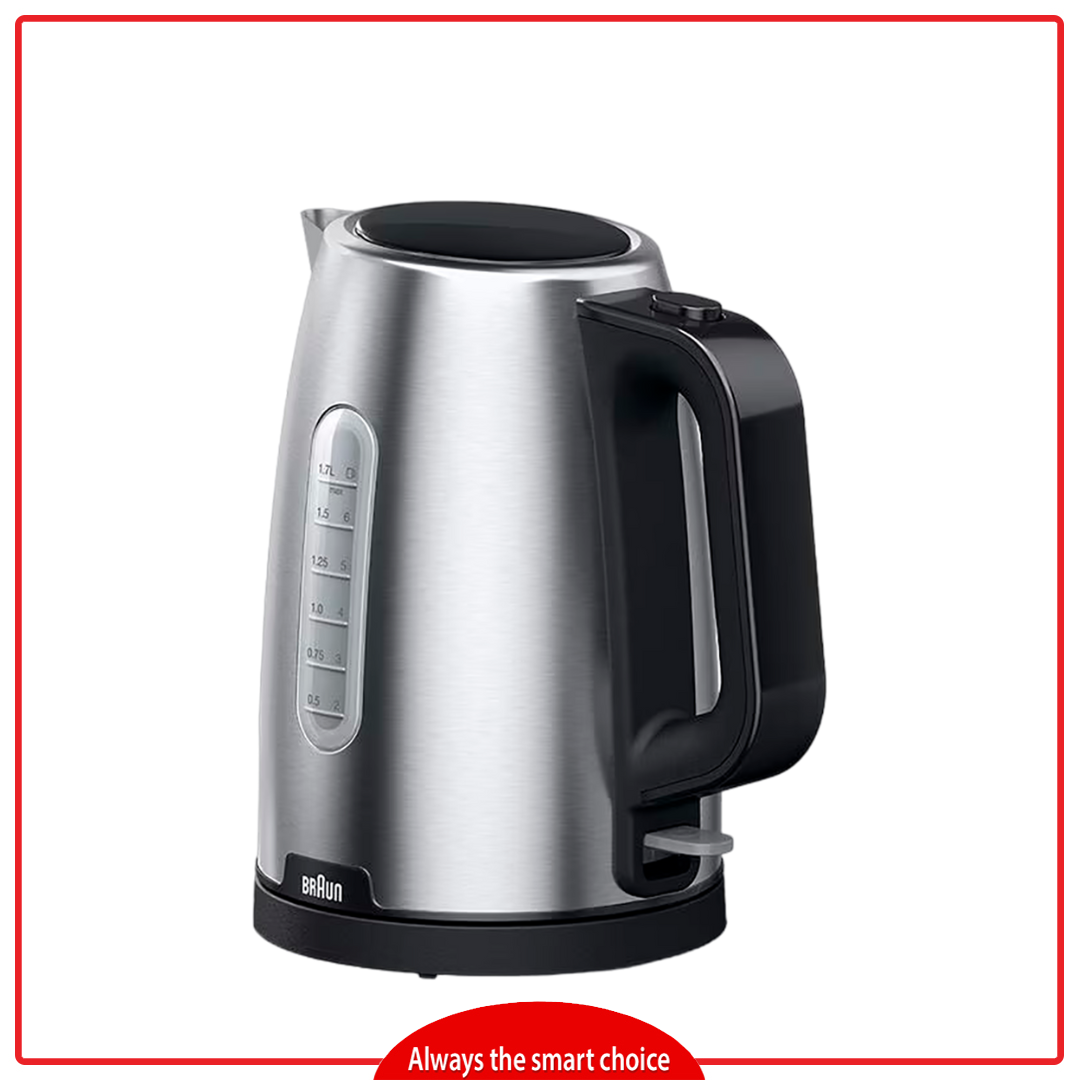 Braun WK1500BK 1.7L PurShine Stainless Steel Kettle – ESH Electrical