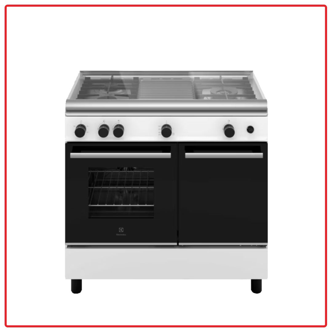 Electrolux ECG930W 90cm 300 Series freestanding cooker with gas hob an ...