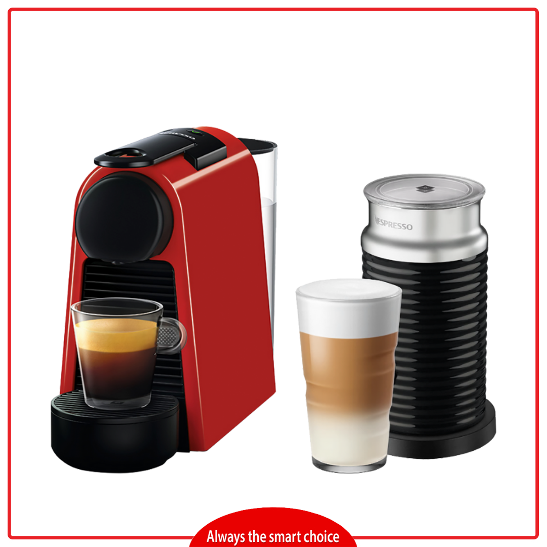 Nespresso Essenza Mini D30 Ruby Red & Aeroccino Milk Frother | ESH ...