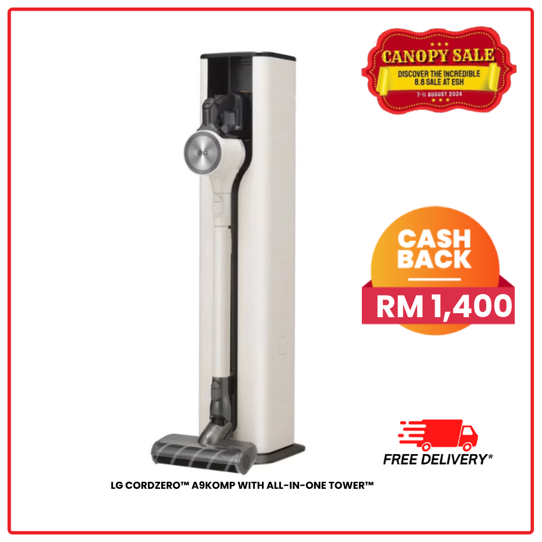 LG A9T-Core CordZero™ A9Komp with All-in-One Tower™ (Calming Beige ...