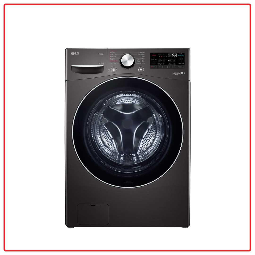 LG F2515RTGB 15/8kg Front Load Washer Dryer with AI Direct Drive™ and ...